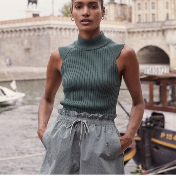 Varley | Sweaters | Varley Dark Green Ribbed Knit Tank No Size Tag Best ...
